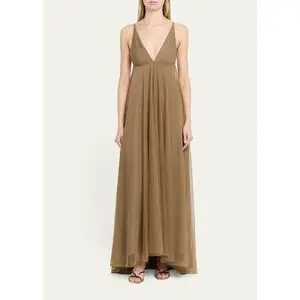 Ronny Kobo Chrissina Plunging Tulle Gown