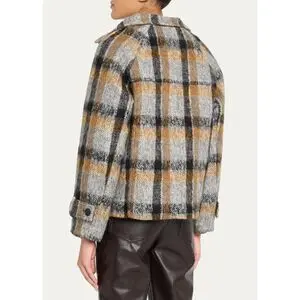 Simkhai Virelle Plaid Brushed Knit Jacket