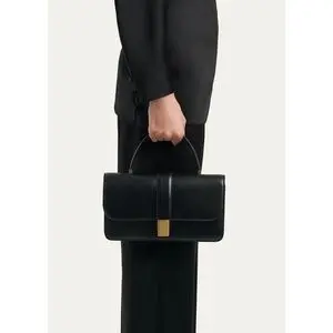 Khaite Blake Glossy Leather Top-handle Bag - Black