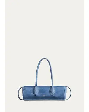 Khaite Donna Soft Suede E/w Shoulder Bag - Cloud Iris Suede