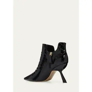 ALEXANDRE BIRMAN 85mm Meredith Croc-embossed Leather Booties