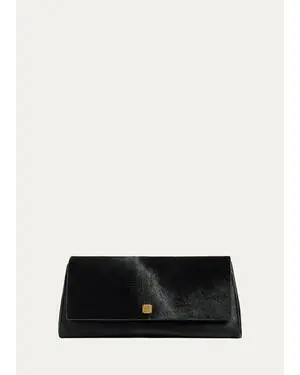 Khaite Audrey Calf Hair Clutch - Black