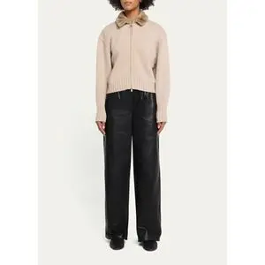 Simkhai Corrine Leather Pull-on Pants