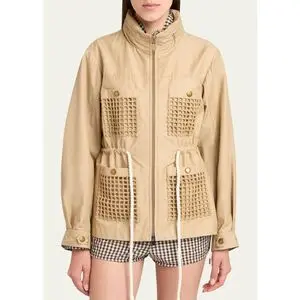 Moncler Bougain Twill Hooded Jacket - Khaki