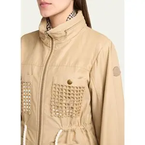 Moncler Bougain Twill Hooded Jacket - Khaki
