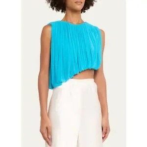 Ronny Kobo Chelly Sleeveless Asymmetric Draped Jersey Top
