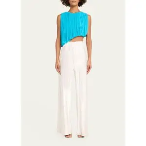 Ronny Kobo Chelly Sleeveless Asymmetric Draped Jersey Top
