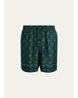 Casablanca Monogram Silk Shorts