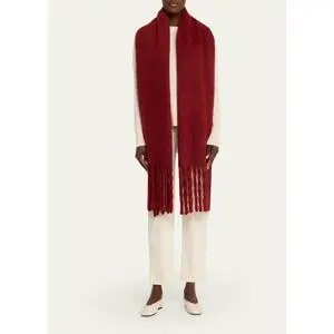 Max Mara Osso Fringed Alpaca Scarf - Bordeaux