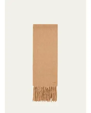 Max Mara Osso Fringed Alpaca Scarf Camel