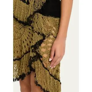 DIOTIMA Trio Web Crochet Ruffle Backless Dress