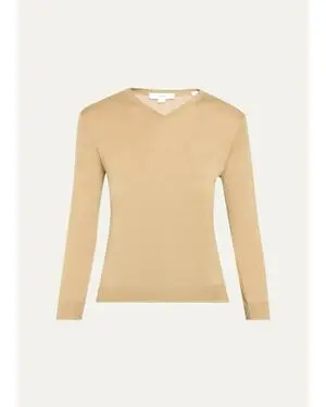 Vince Cashmere-silk Pocket V-neck Sweater