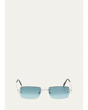 Cartier Ct0550s Metal Rectangle Sunglasses