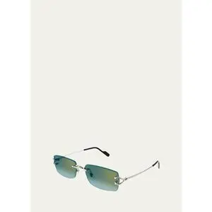 Cartier Ct0550s Metal Rectangle Sunglasses