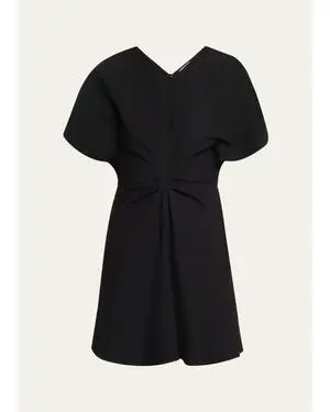 A.L.C. Leni Short-sleeve Linen-blend Mini Dress - Black