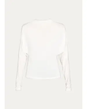 Vince Draped Funnel-neck Dolman-sleeve Top - Ivory