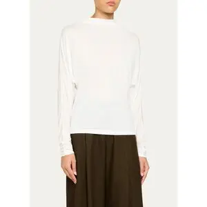 Vince Draped Funnel-neck Dolman-sleeve Top