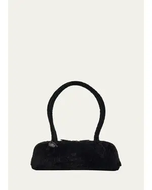 Alaïa Le Teckel Shaved Shearling Medium Shoulder Bag