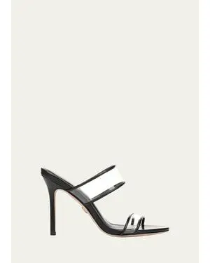 Veronica Beard 95mm Asha Leather Piping Jelly Sandals
