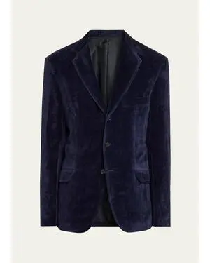 JIL SANDER Velvet Single-breasted Jacket - Navy