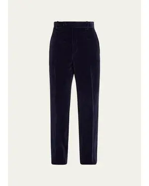 JIL SANDER Cotton-linen Velvet Trousers