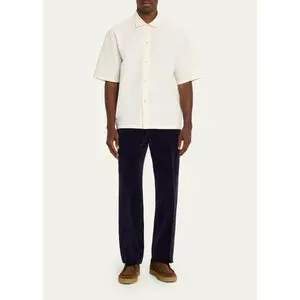 JIL SANDER Cotton-linen Velvet Trousers