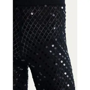 Diane Von Furstenberg Perry Pointelle Knit Paillette Pants