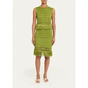 A.L.C. Esme Open-knit Fringe Top