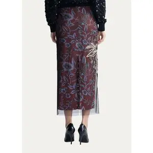 Diane Von Furstenberg Gramercy Layered Floral Midi Skirt