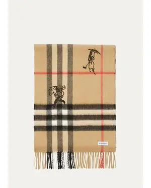 Burberry Check Mates Cashmere Scarf