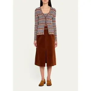 Veronica Beard Calliope Striped Rib-knit Cardigan