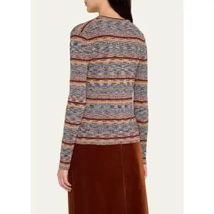 Veronica Beard Calliope Striped Rib-knit Cardigan