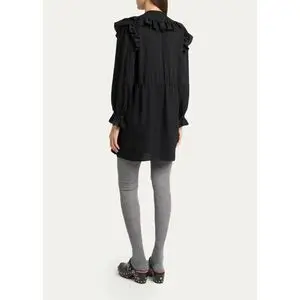 Chloé Ruffled Tieneck Silk Mini Dress