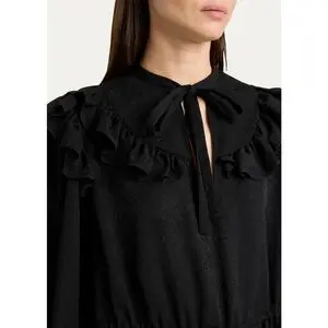 Chloé Ruffled Tieneck Silk Mini Dress