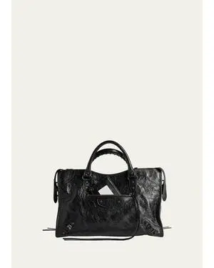 Balenciaga Le City Lambskin Leather Tote Bag - Black