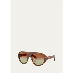 Prada 57mm Acetate Aviator Sunglasses