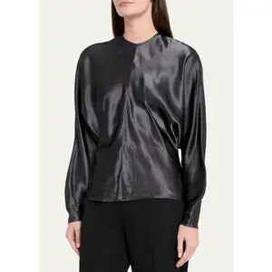 FFORME Sylvie Satin Dolman-sleeve Top