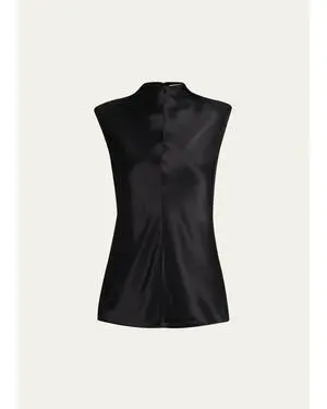 FFORME Rhea Sleeveless Hammered Satin Top