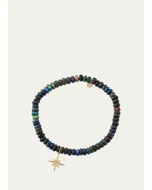 SYDNEY EVAN 14k Gold & Diamond Pave Starburst Charm On Ethiopian Opal Bracelet - Multicolor