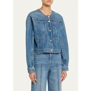 Ulla Johnson The Brair Denim Collarless Jacket