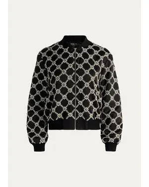 Alice + Olivia Willie Embellished Bomber Jacket