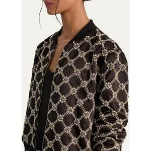Alice + Olivia Willie Embellished Bomber Jacket