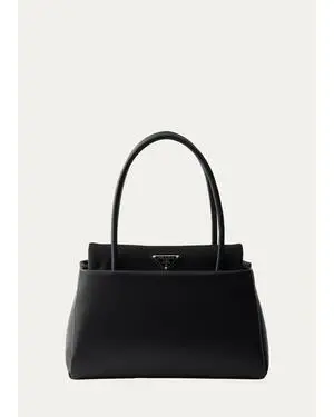 Prada Passage Small Leather & Re-nylon Top-handle Bag
