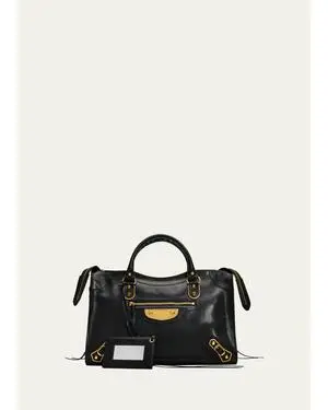 Balenciaga Le City Uptown Medium Leather Top-handle Bag - Black