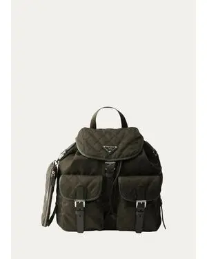 Prada Vela Medium Quilted Re-nylon Backpack - Forest