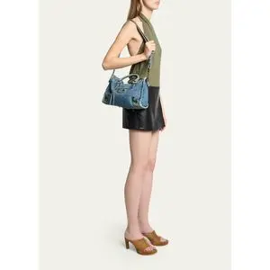 Balenciaga Le City Small Denim Tote Bag - Blue