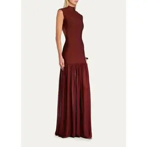 Retrofete Zosima Mock-neck Knit Maxi Dress - Cigar