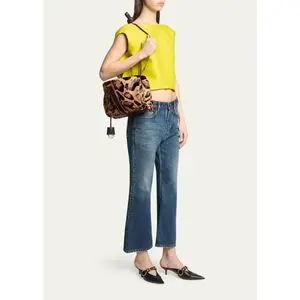 Balenciaga Rodeo Small Animal-print Calf Hair Top-handle Bag