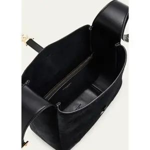 Saint Laurent Le 5 A 7 Small Shoulder Bag In Trimmed Calf Hair - Nero