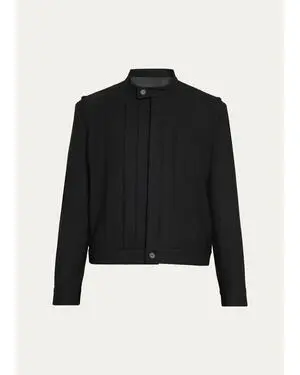 PUBLIC SCHOOL NEW YORK Franklin Band-collar Pleated Jacket
